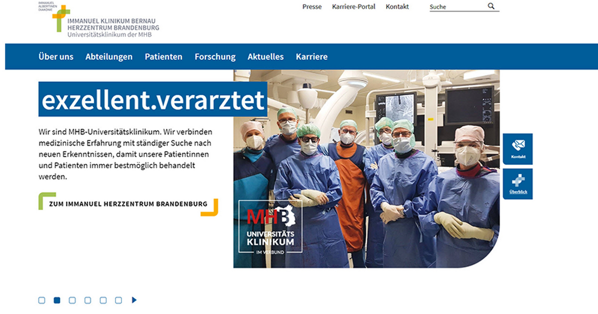 Bernauer Internetauftritte erhalten neuen Look - Immanuel Klinikum ...
